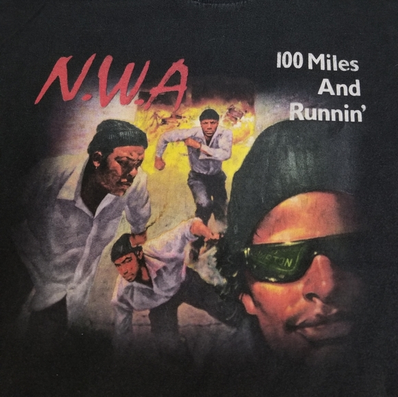 Vintage | Shirts | Vintage Nwa 0 Miles And Runin T Shirt Album Rap ...